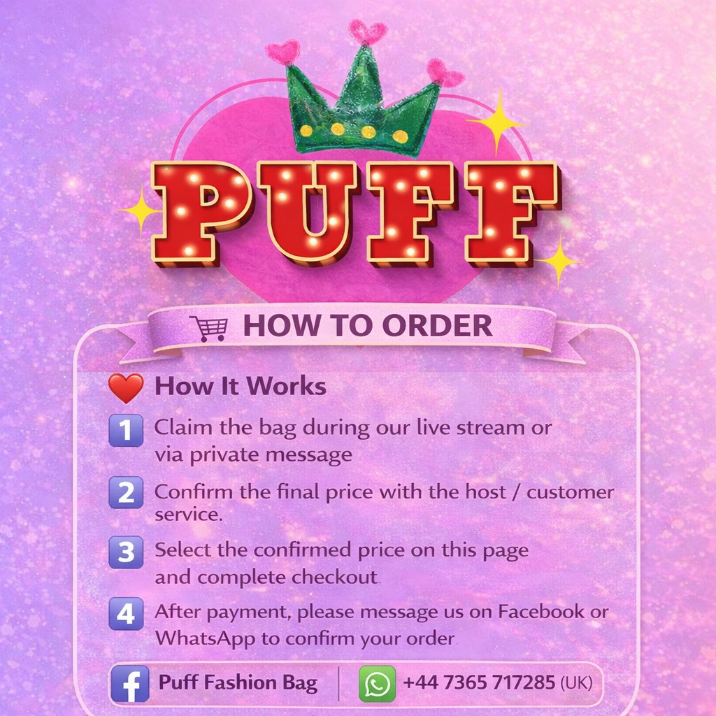 Claim Your Bag & Select the Confirmed Price – puff fashion